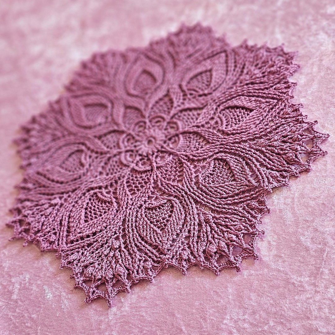 Textured crochet doily pattern "Hanna", a PDF crochet tutorial with te ...